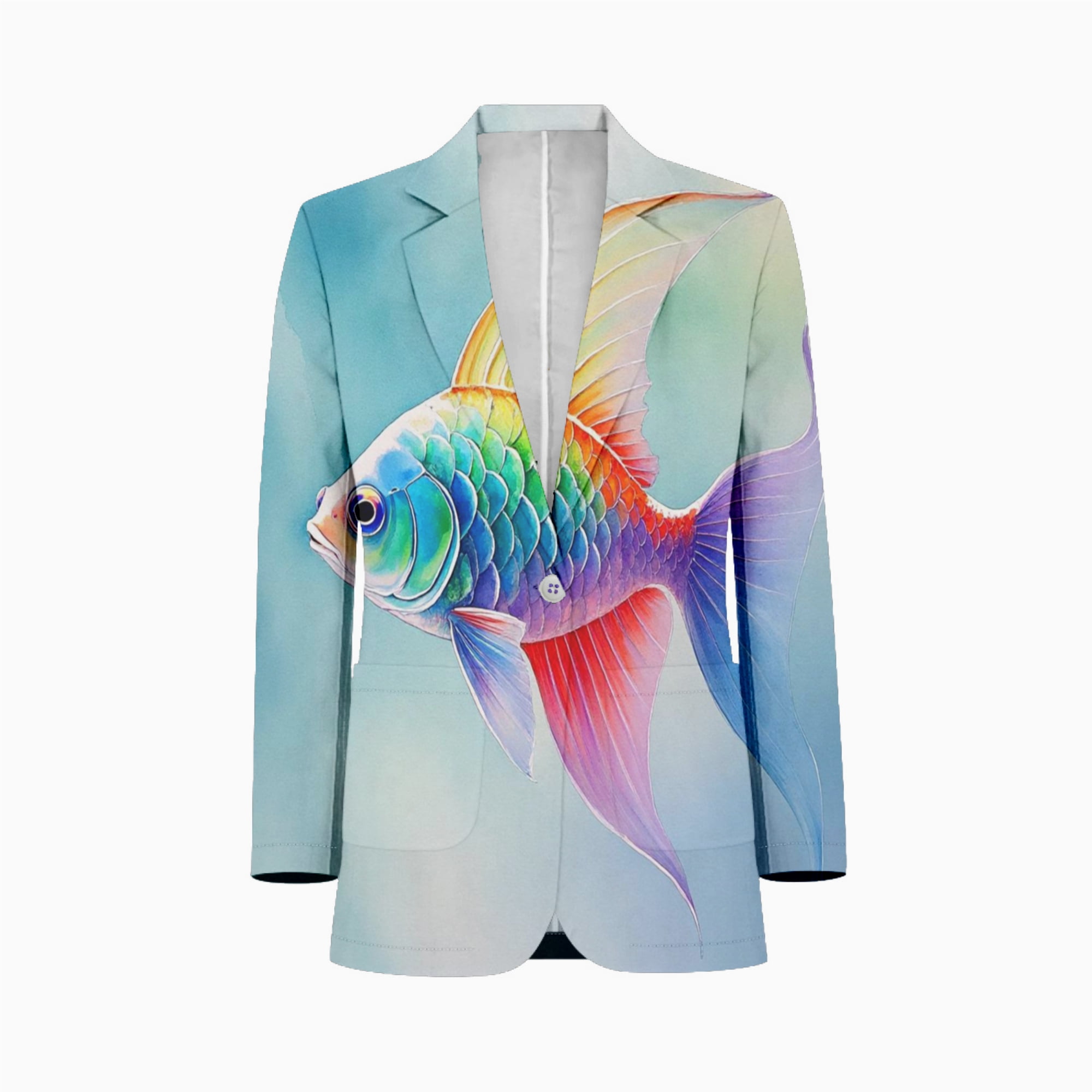 Koi Fish colorful Customized Men's Suits full man Shawl Collar Gentleman Suits for Wedding ...