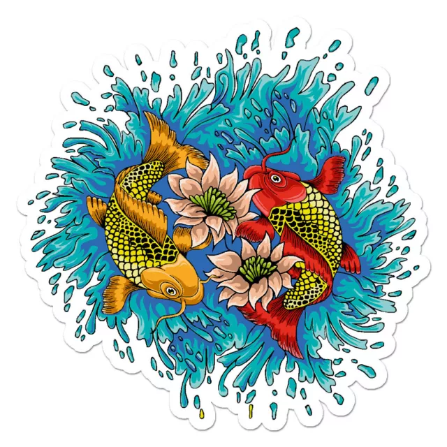Koi Goldfish Pond Sticker Phone Decal Water Bottle Stickers Car Decals ...