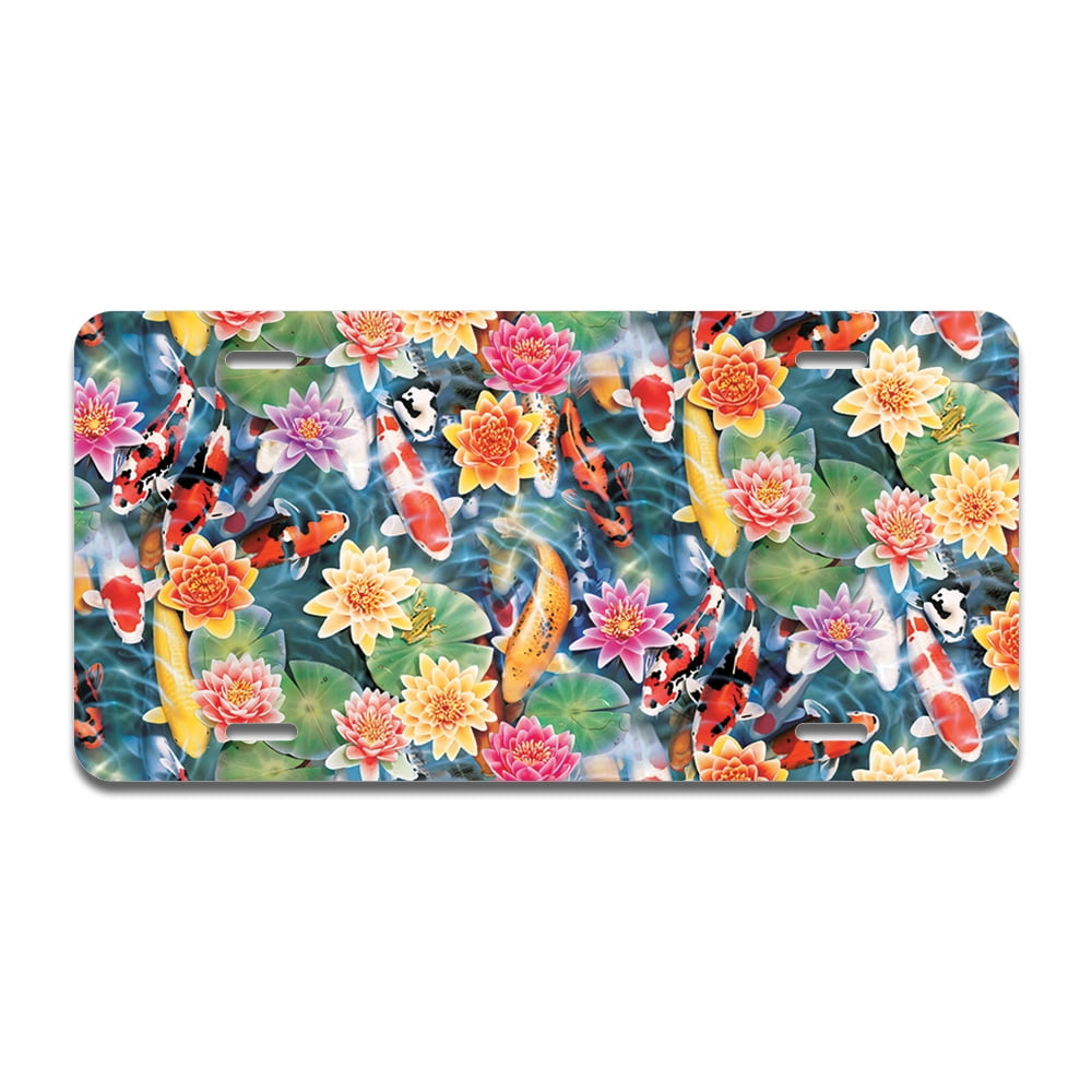 Koi Pond Aluminum License Plate| License Plate 12" X 6" Fits Any Car ...