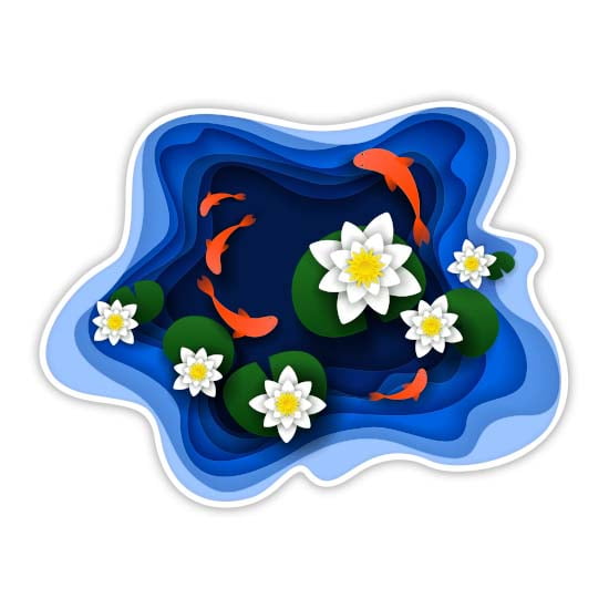 Koi Pond Fish Pretty - 12" Vinyl Sticker Waterproof Decal - Walmart.com