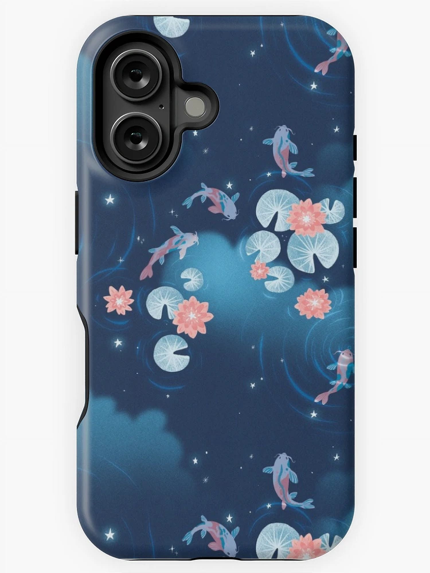 Koi Pond Night Case Designed for iPhone 11 12 13 14 15 16 Pro Max ...