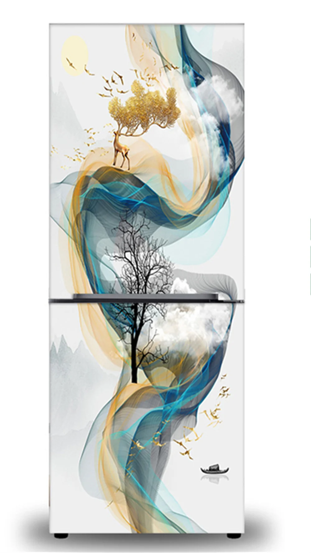 Koi Refrigerator Stickers Door Cover Fridge Sticker Full Film Wallpaper ...