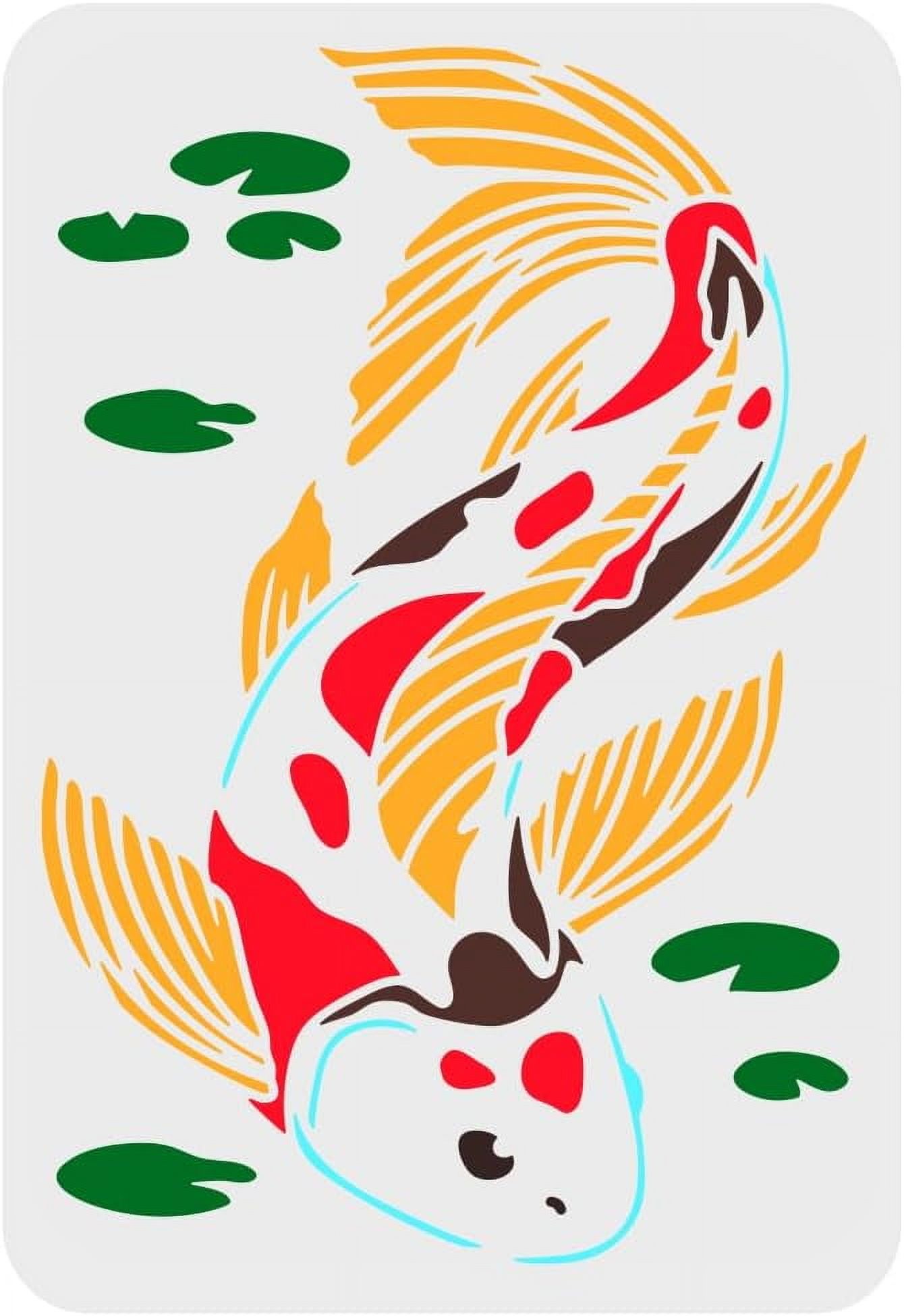 Koi Stencils 11.7x8.3 inch A4 Plastic Fish Drawing Painting Stencils ...