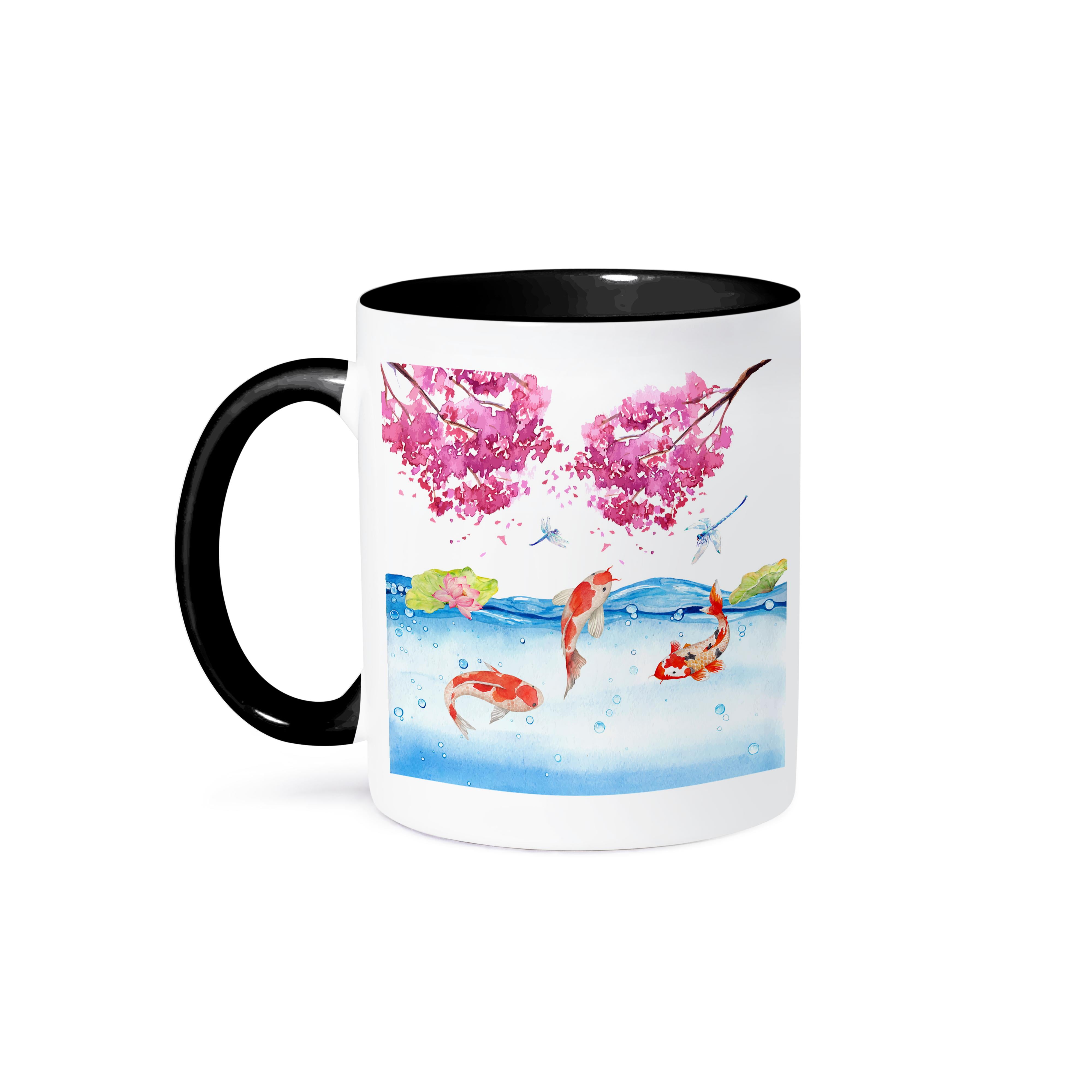 3dRose, Koi fish fishes Asia Asian water cherry blossom sakurah ...