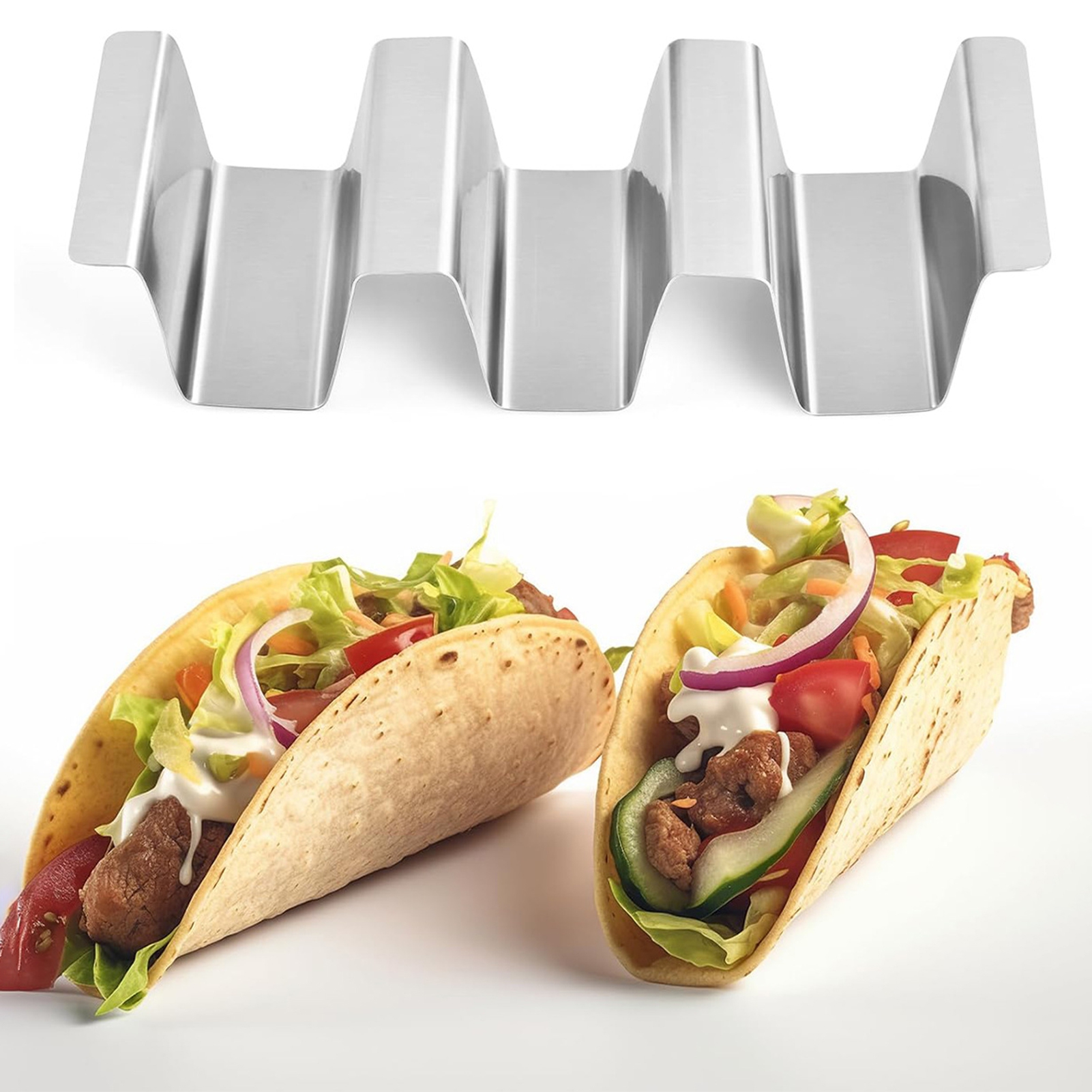 Koiauber Taco Holder Double-Sided Tortilla Tray Burrito Holder Taco ...
