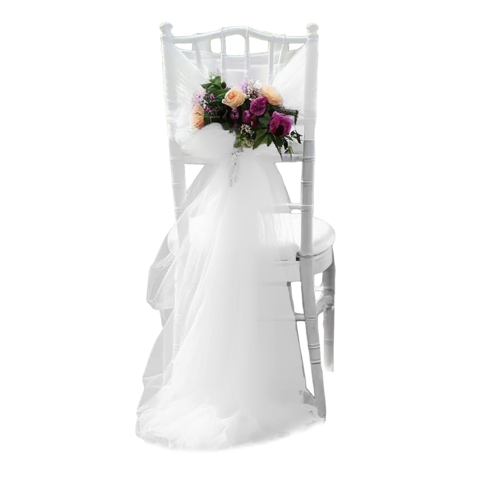 Koiauber White Sheer Wedding Drape Gauze Arch Draping Fabric Champagne ...