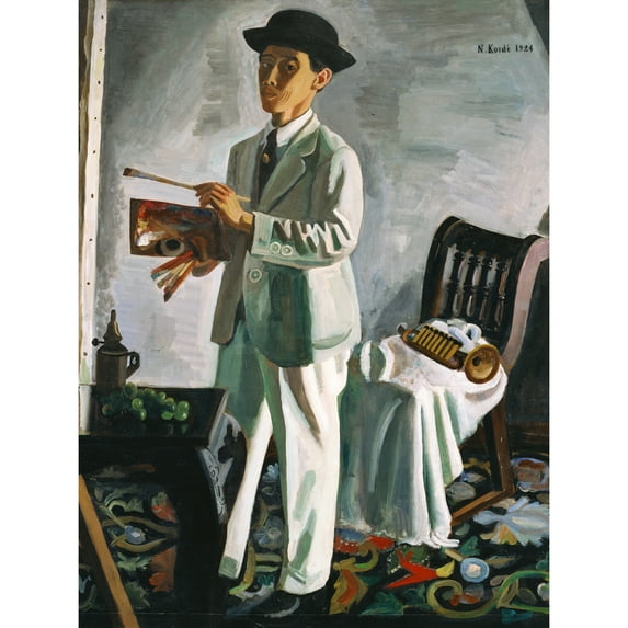 Koide Narashige Self Portrait With A Hat Extra Large Art Print Wall ...
