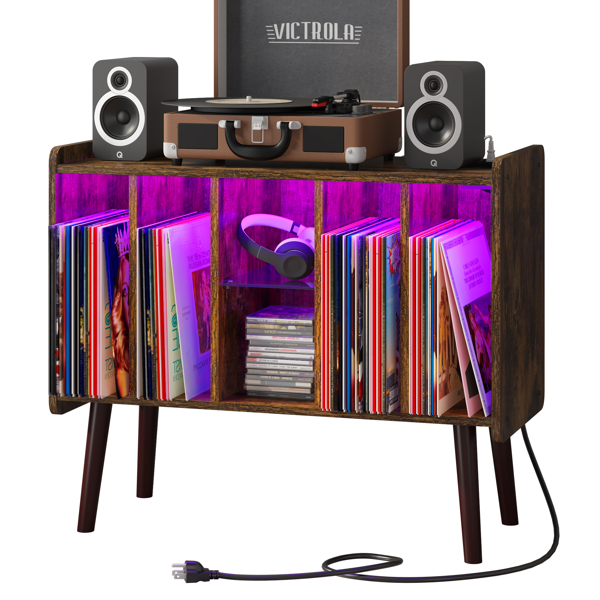 Furinno JAYA Space Saving Multimedia Storage Tower, Espresso - Walmart.com