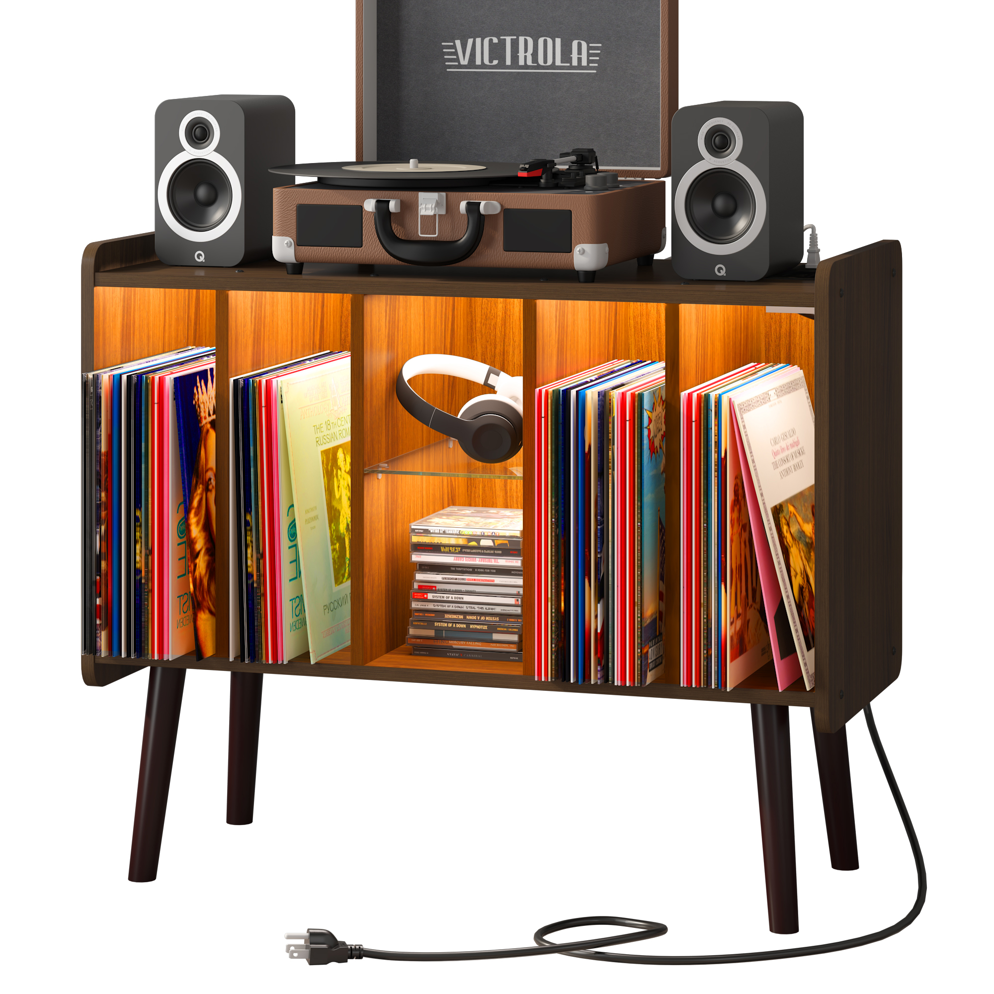 Cozy Castle Record Player Stand, Turntables Stand with Vinyl Record ...
