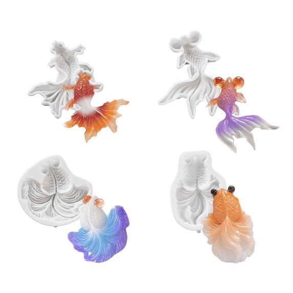 Kois Fish Theme Keychain Mould Epoxy Resin Keyring Pendant Mould ...