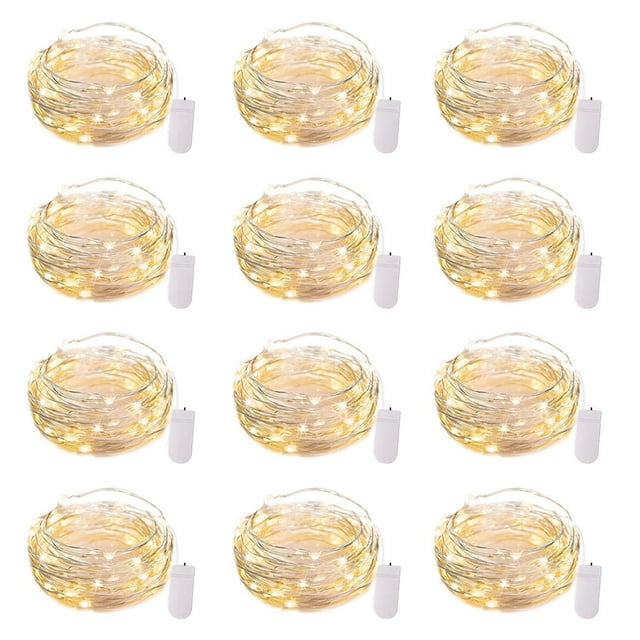 12-Pack Waterproof LED Fairy Lights, 7 Feet, 20 LEDs, DIY Indoor Decor ...