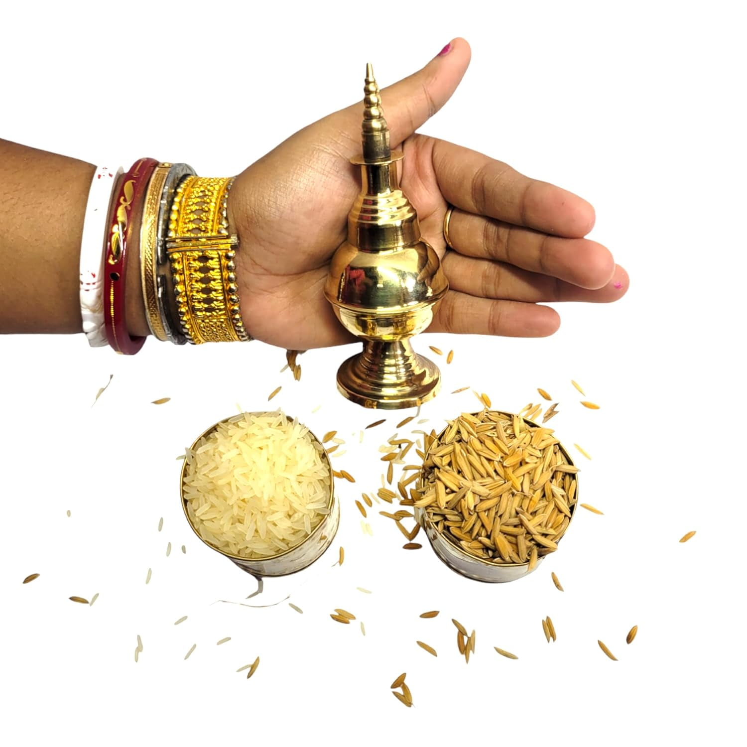 Kojagori Lakshmi Pooja Dhan Chal er Mora with Sindoor Gach Kouto ...