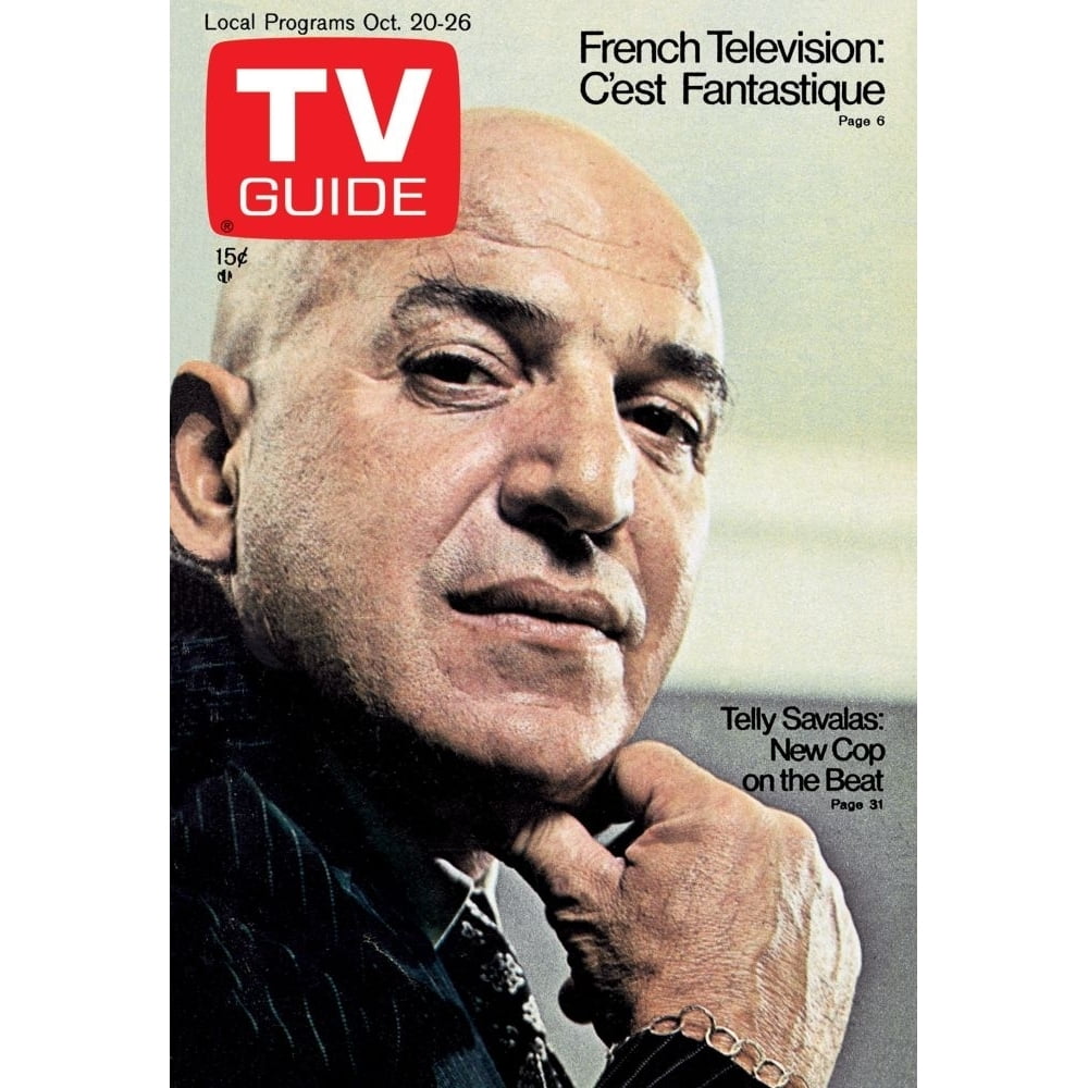 Kojak Telly Savalas Tv Guide Cover October 20-26 1973. Ph: Gene Trindl ...