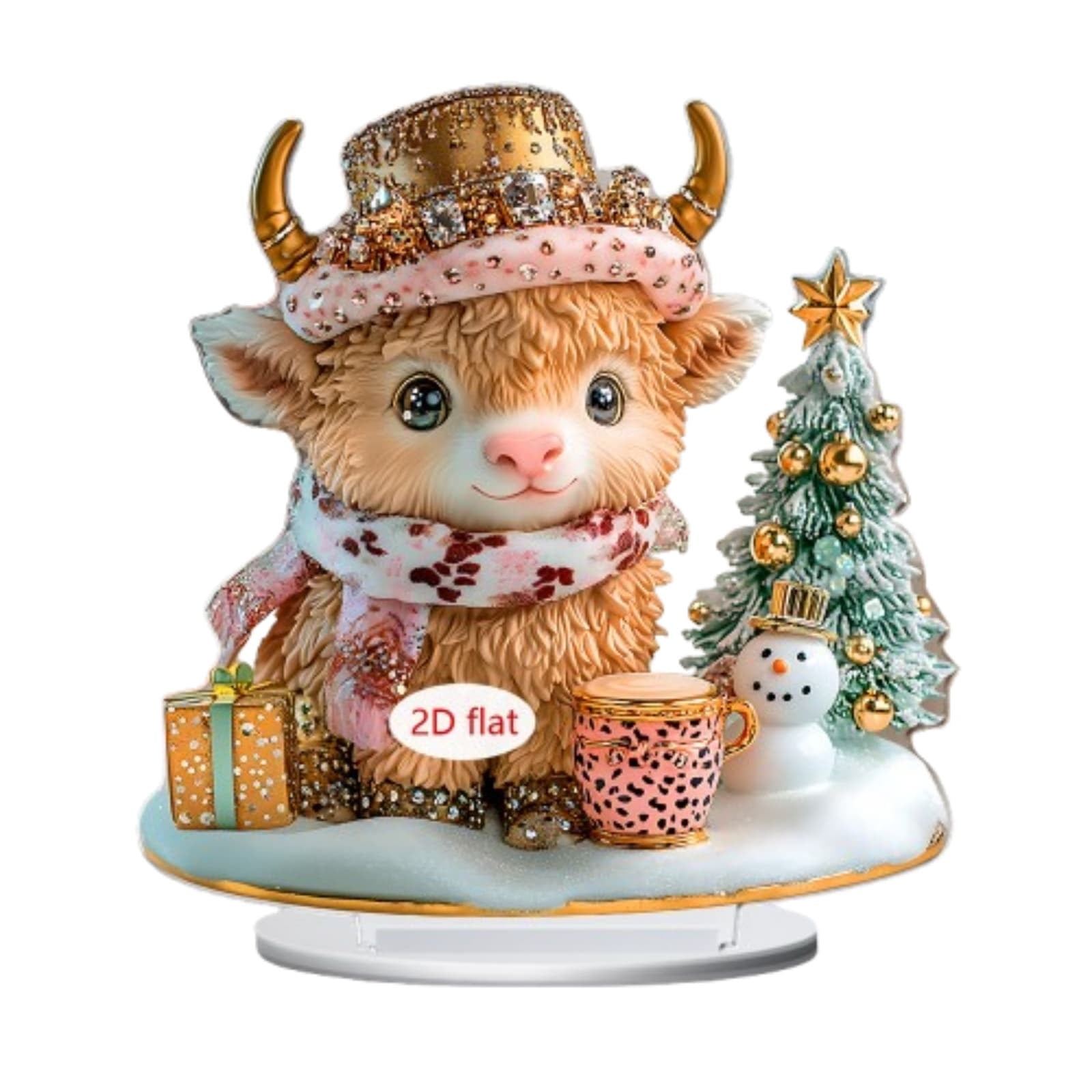 Kojanyu Cute Cow Acrylic Ornament: Whimsical Decor For Desk Shelf ...