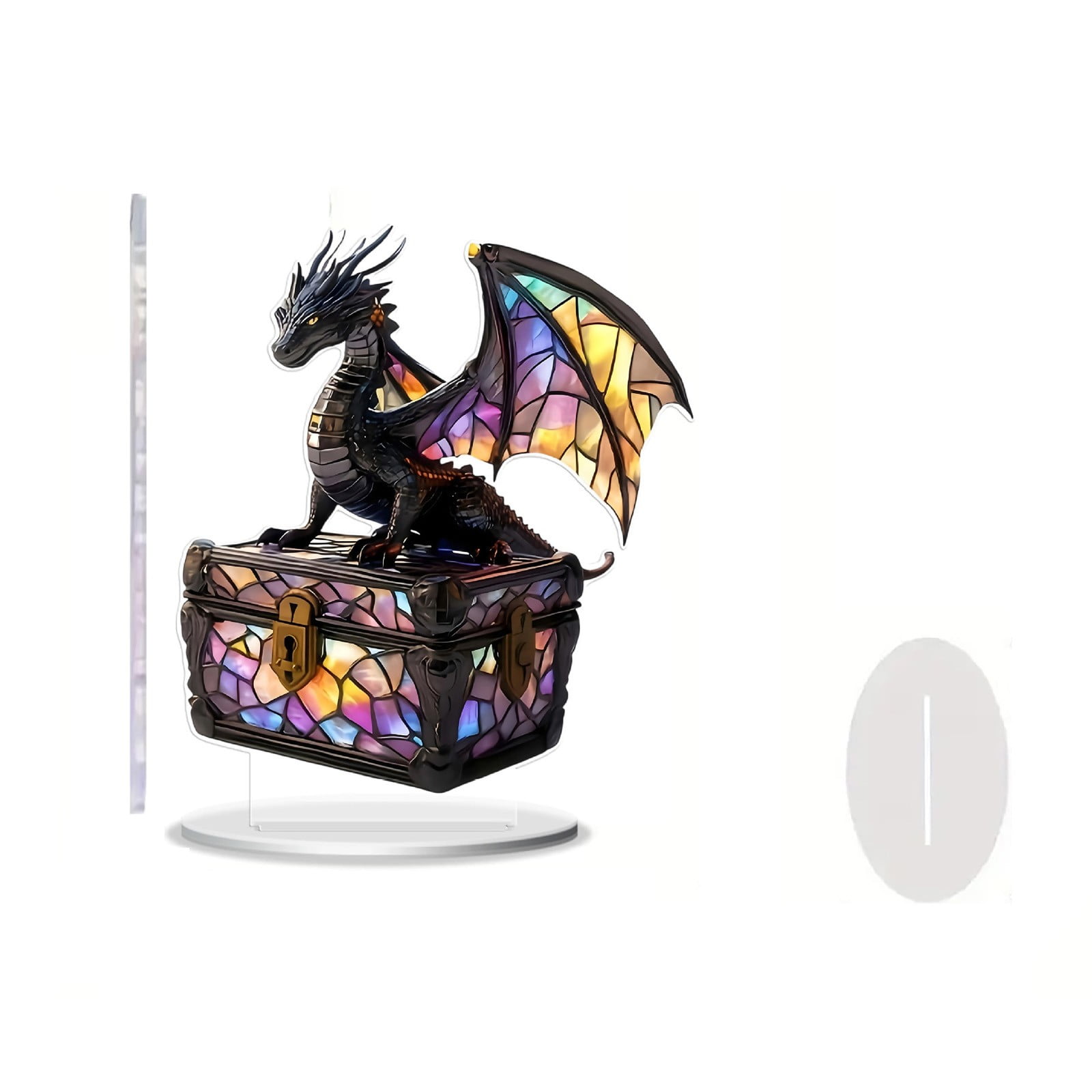 Kojanyu Dragon Guarding Treasure Chest 2D Desktop Ornament,Living Room ...