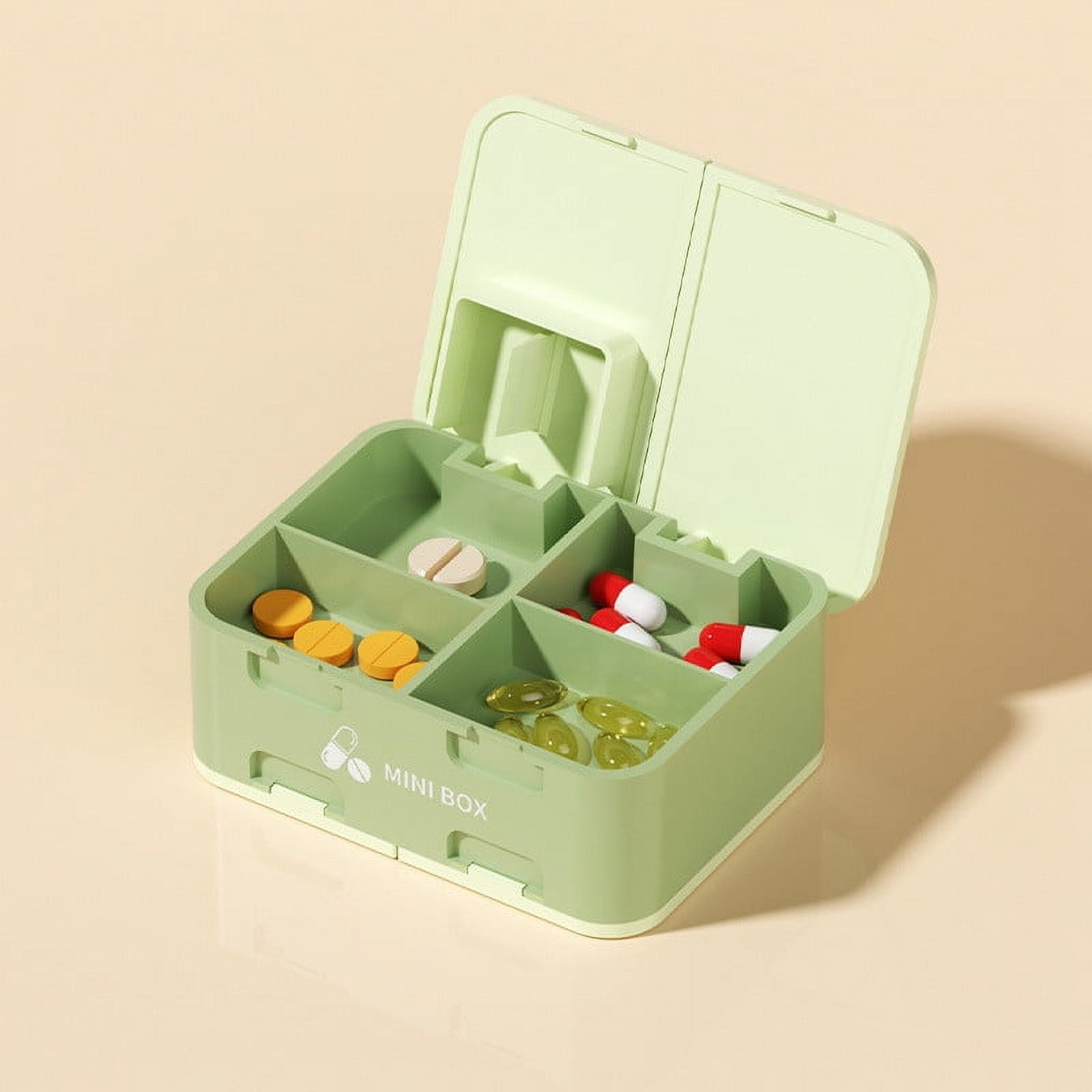 Kojanyu Dual-Layer Pill Cutter Tablet Splitter - Plastic Rectangular ...