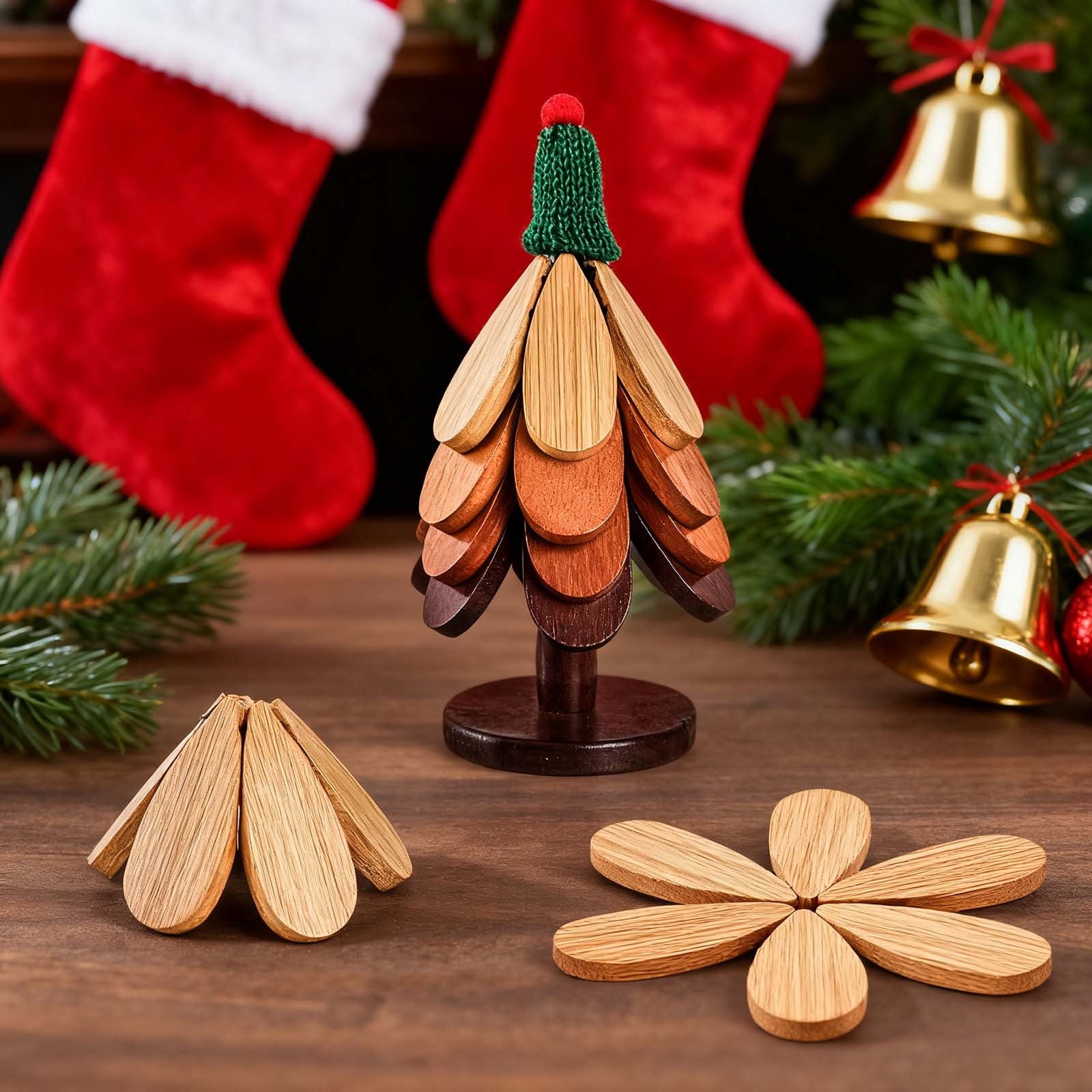 Kojanyu Tree-Shaped Wooden Insulating Mat – Foldable Heat-Resistant ...