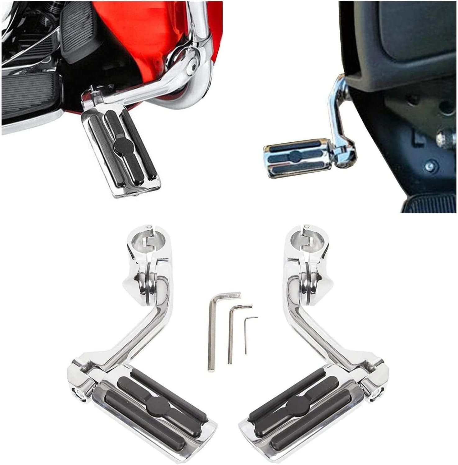 Kojem Adjustable Long Angled Motorcycle Foot Pegs for Harley Davidson ...