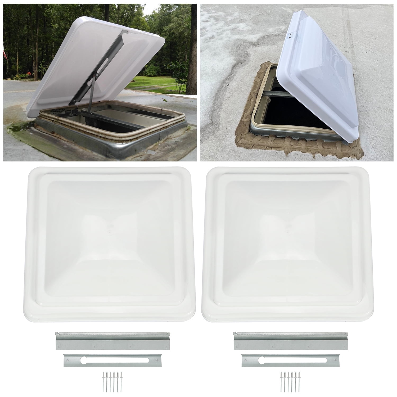 "Kojem Universal 14"" x 14"" RV Roof Vent Cover Lid Replacement - 2 ...