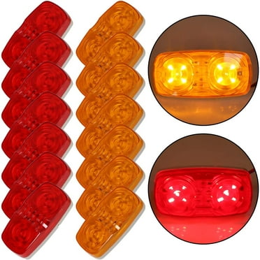 LED Trailer Light Kit 6 Inch Oval Stop Turn Tail Light Red Amber Side Marker Light Waterproof ...