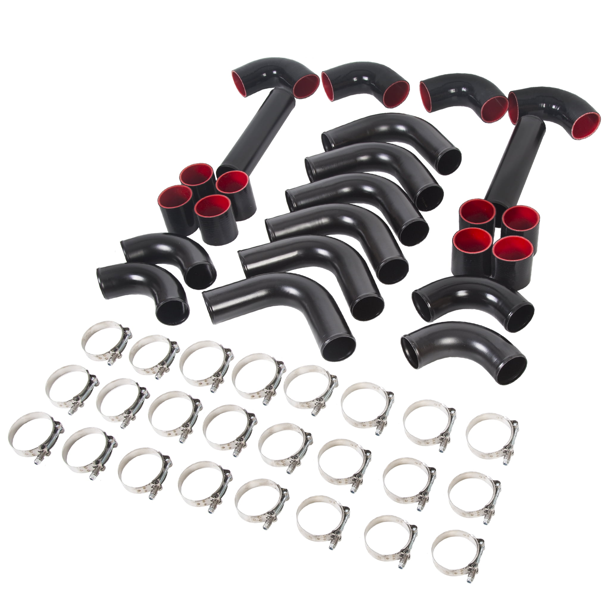 Kojem 2.5" Inch Universal 12Pcs Black Intercooler Pipe Kit Blk Coupler ...