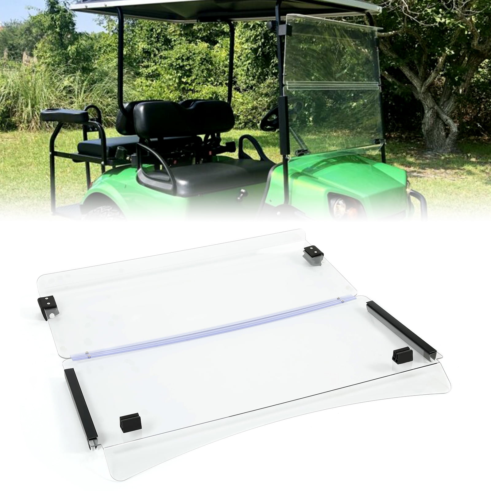 Kojem 2-IN-1 Windshield Compatible with EZGO Express S4 L4 Clear ...