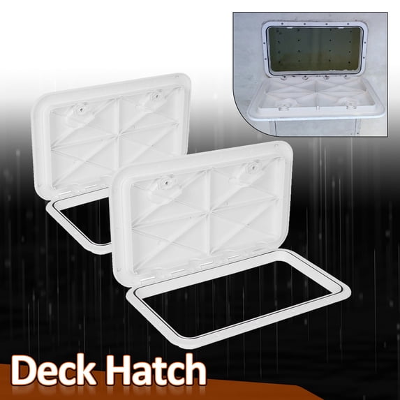 Kojem Boat Hatch 24x14 Deck Marine Access Hatch, Durable ABS, White, 2 ...