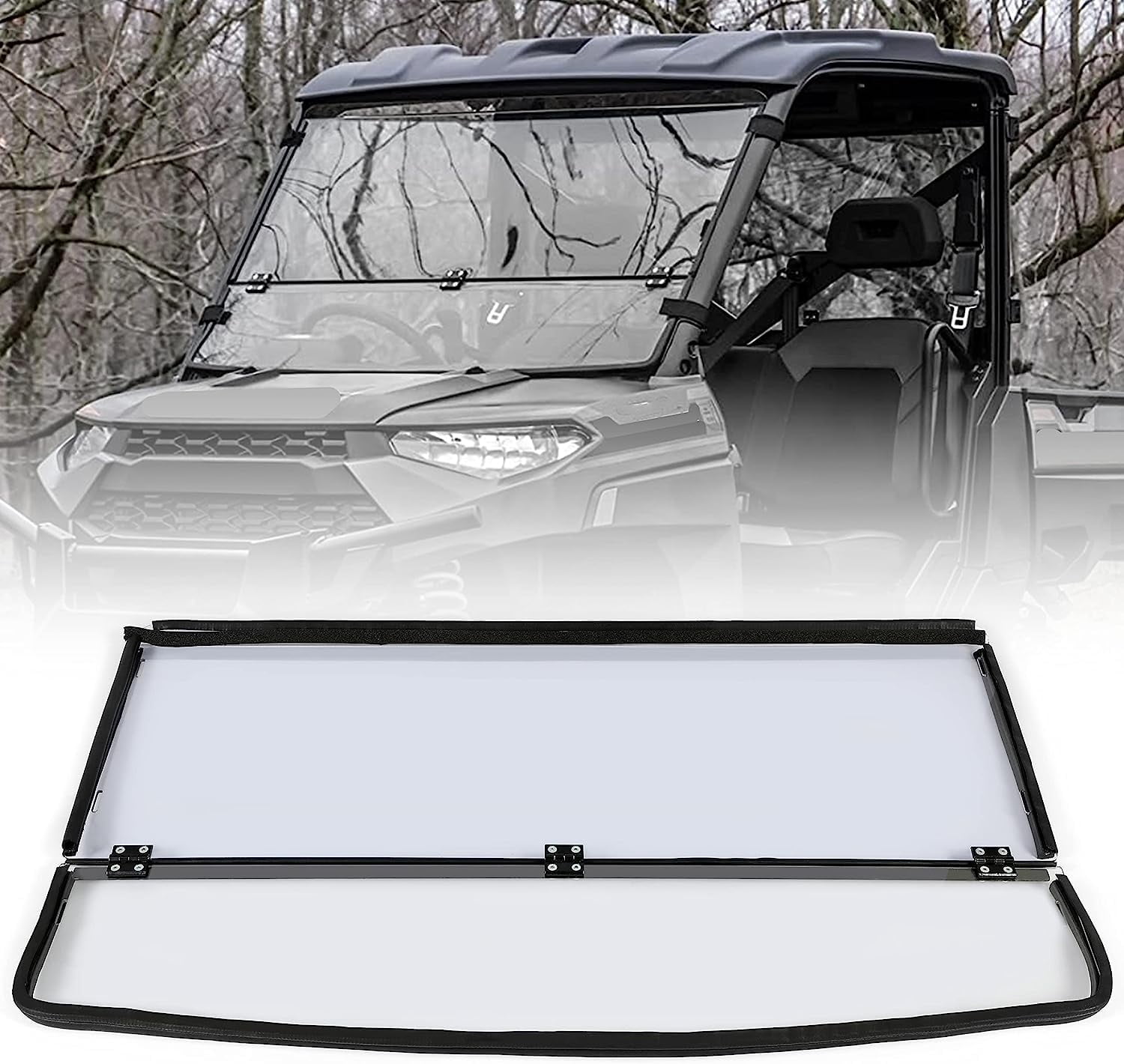 Kojem 2-in-1 Flip Windshield for 2015+ Polaris Ranger 1000 XP 1000 Non ...