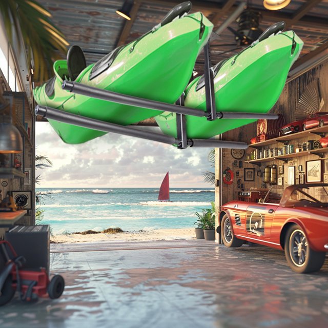 Kojem Kayak Ceiling Rack - 2pcs Adjustable Storage Hanger for Garage ...