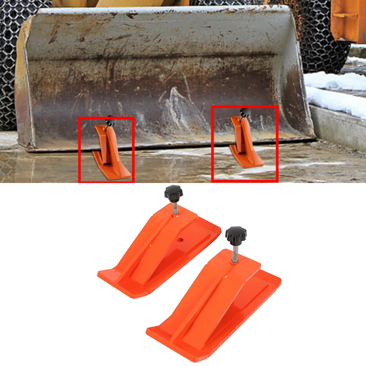 Kojem 2PCS Tractor Bucket Ski Edge Tamer Skid Protector Snow Leaf ...
