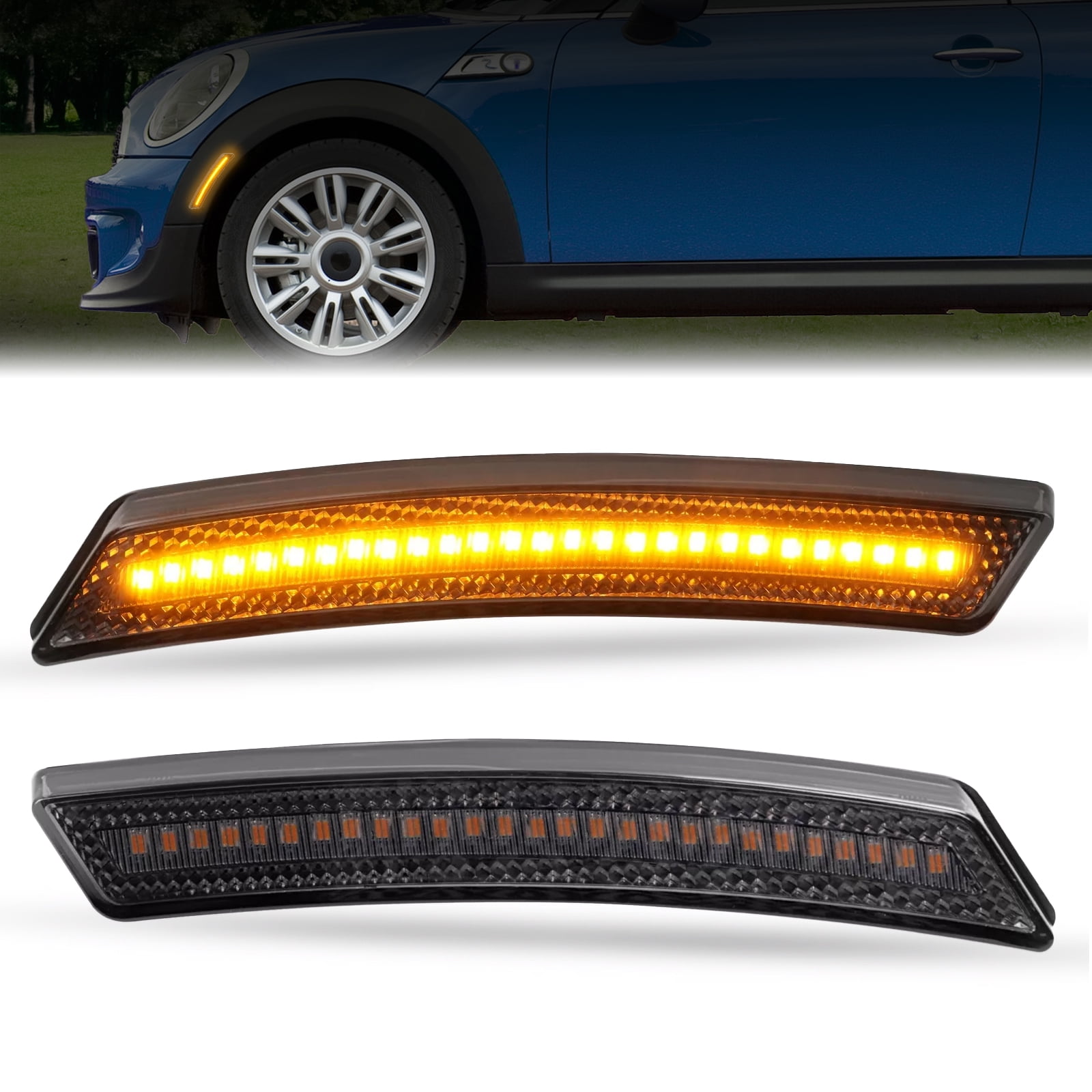 Kojem 2Pcs Side Marker Light for 2007-2016 Mini Cooper R55 R56 R57 R61 ...