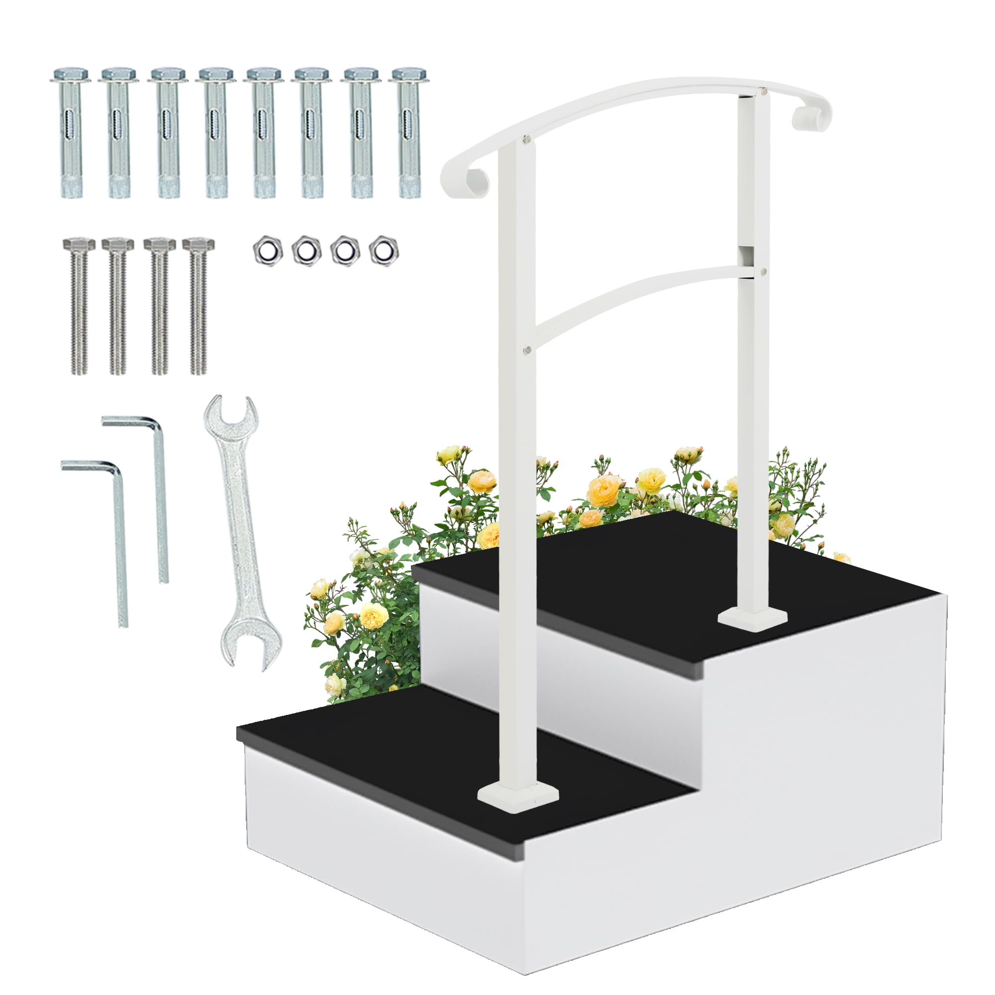 Kojem 3FT Step Hand Rail for Outdoor Steps Compatible with 2-3 Steps ...