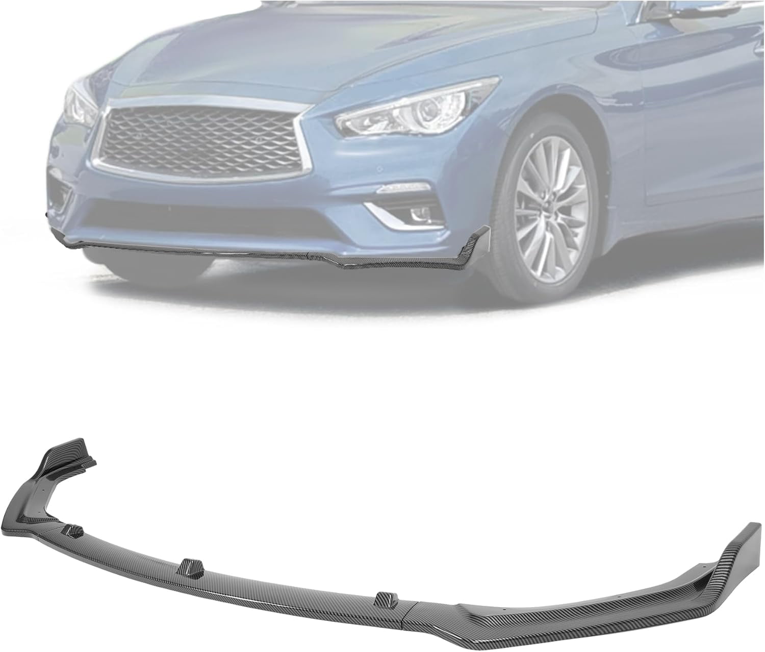 Kojem 3Pcs Front Bumper Lip for 2018-2024 Infiniti Q50 Luxe/Base Models ...