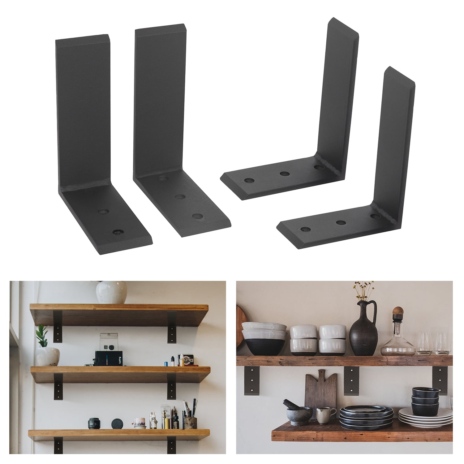 Kojem 4 Pack Heavy Duty Black Steel 6 x 8 Inch Floating Countertop ...