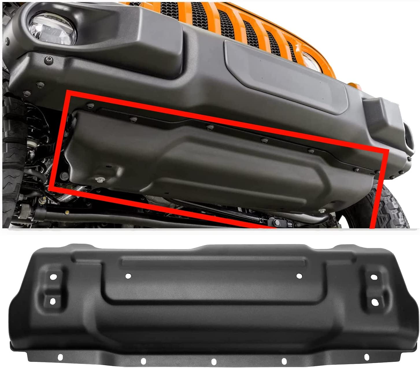 Kojem 68293984AB Front Bumper Lower Skid Plate for 2018-2022 Jeep ...