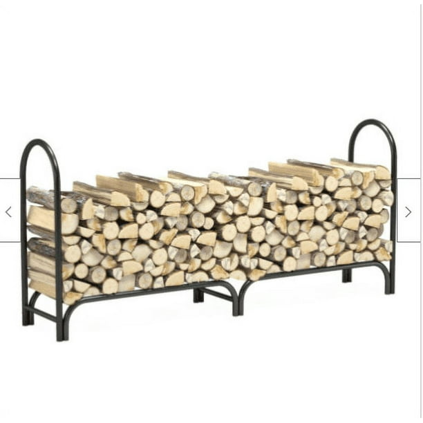 Kojem 8 ft Outdoor Fire Wood Log Rack Firewood Storage Racks Holder for ...