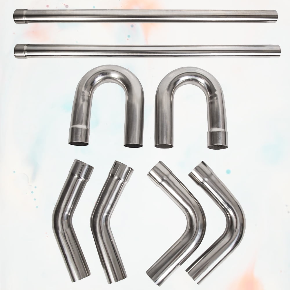 Kojem 8PC 2.5" OD Stainless Steel 304 DIY Custom Mandrel Exhaust Pipe Straight &Bend Kit ...
