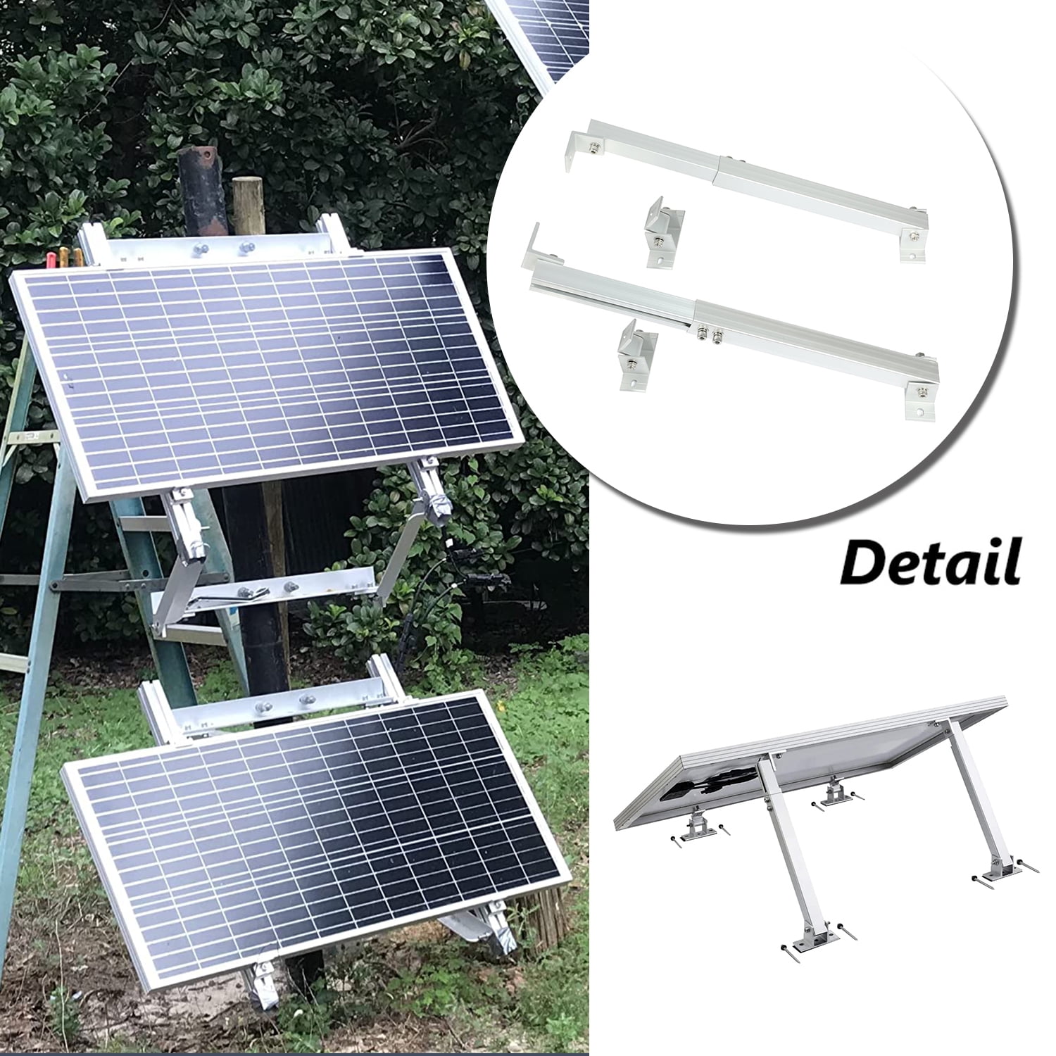 Kojem Adjustable Tilt Solar Panel Mount Brackets w/ Foldable Telescopic ...