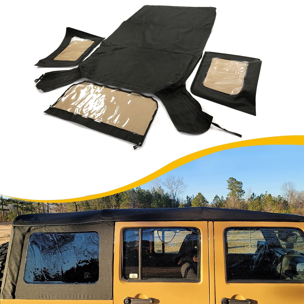 Kojem Black Sailcloth Vinyl Soft Top with Tinted Window for 2010-2018 ...