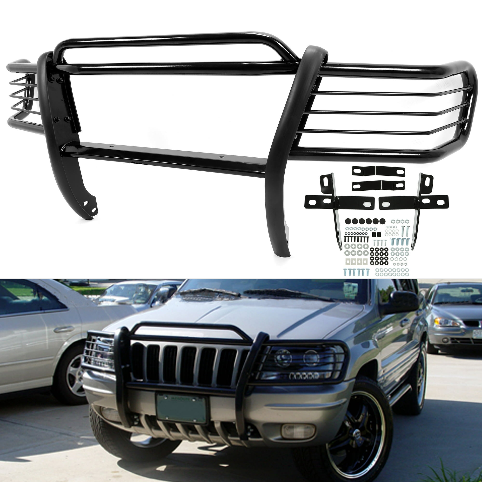 Kojem Steel Bull Bars Brush Guard for 1999-2004 Jeep Grand Cherokee ...