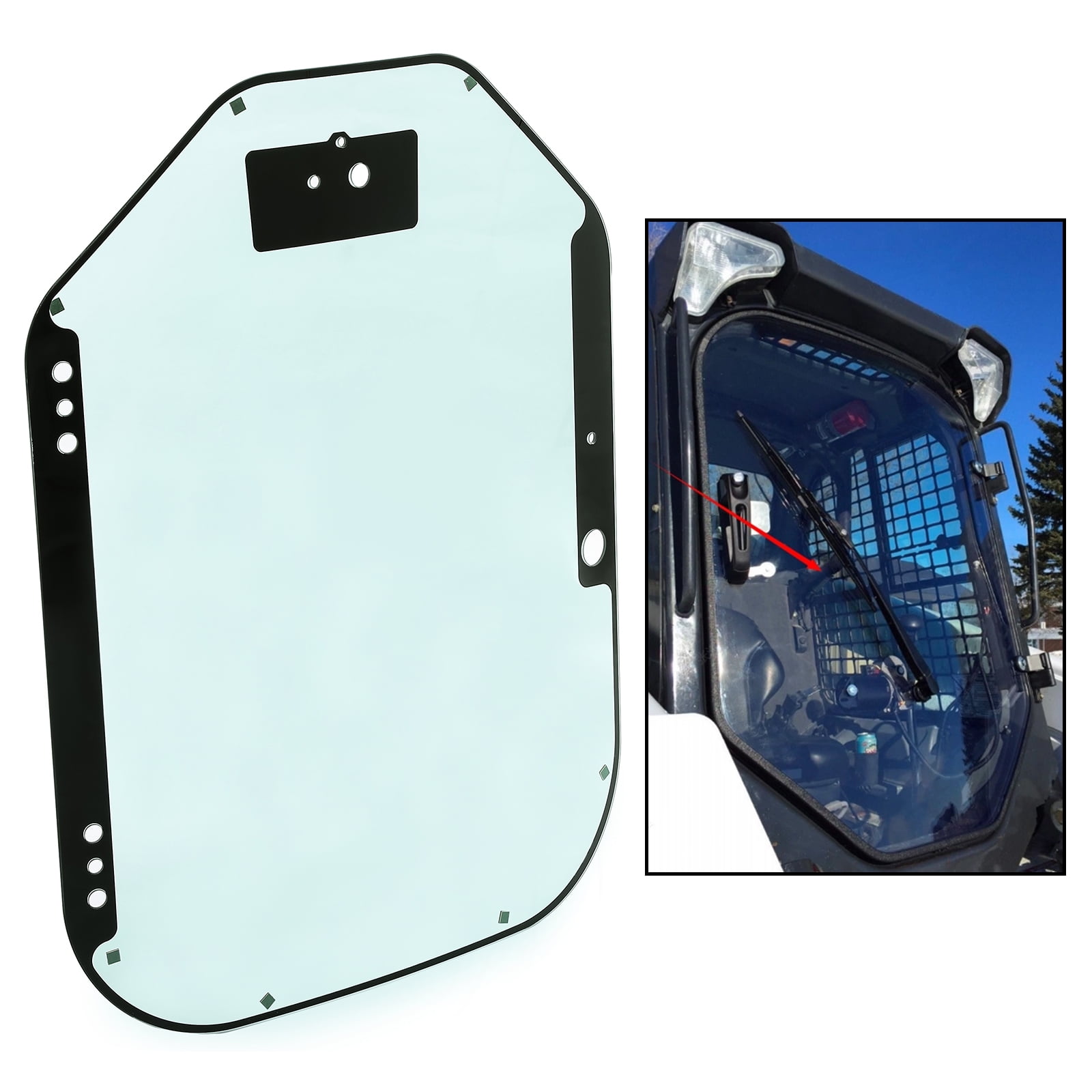 Kojem Clear Windshield Glass Door for Bobcat Skid Loaders - Replacement ...