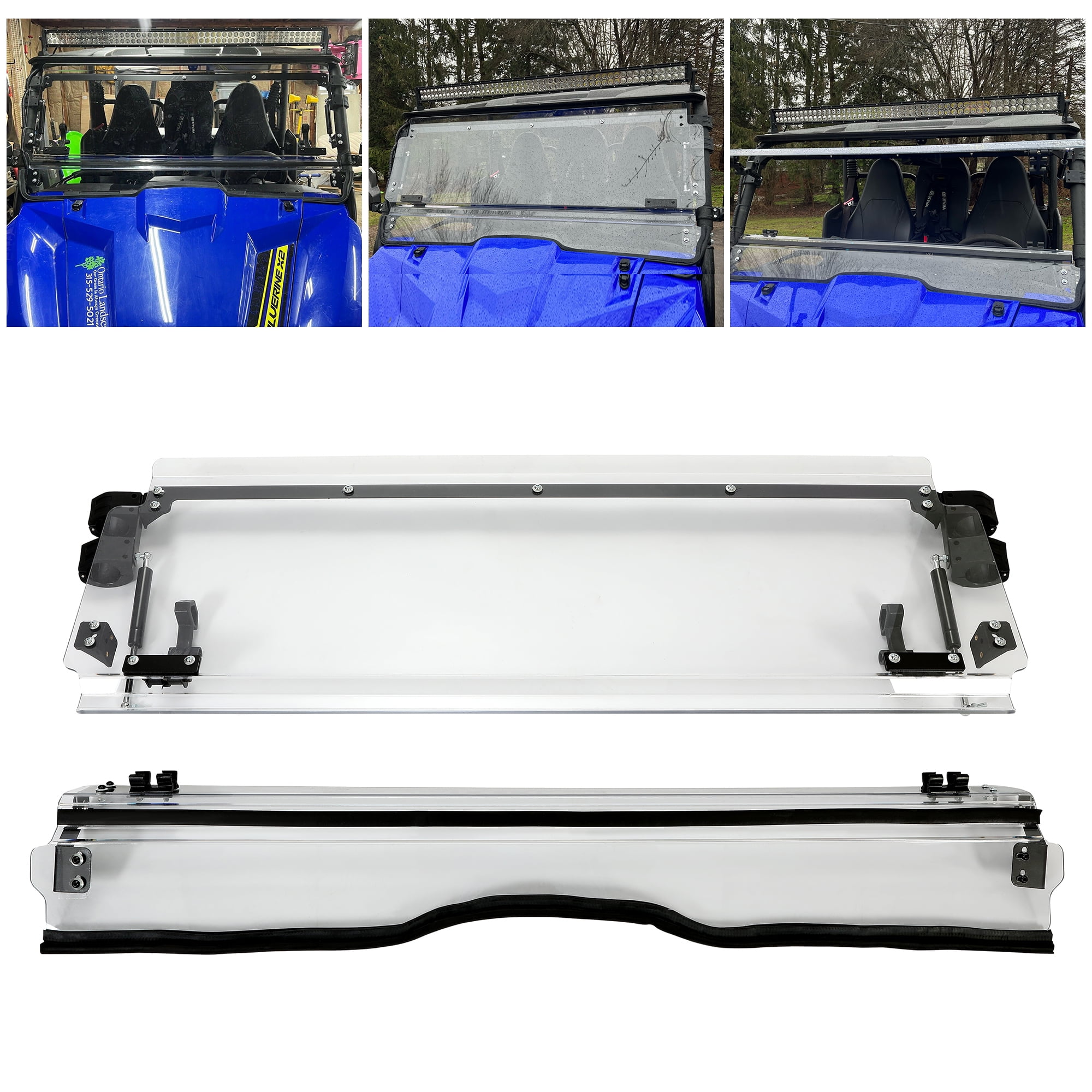 Kojem Clear Flip 3-in-1 Windshield Heavy Duty Folding Down Windscreen ...