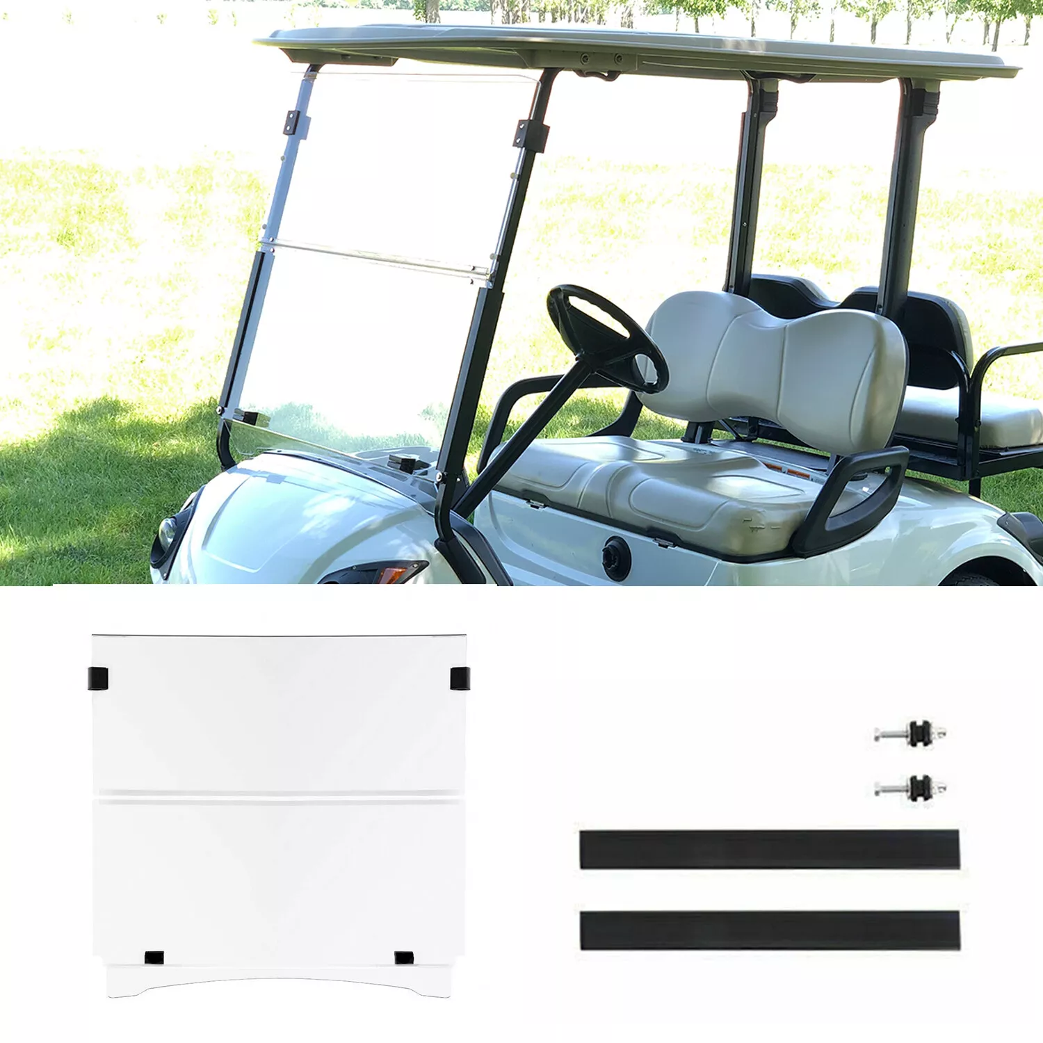 Kojem Clear Golf Cart Windshield Folding for Yamaha Drive G29 2007-2016 ...