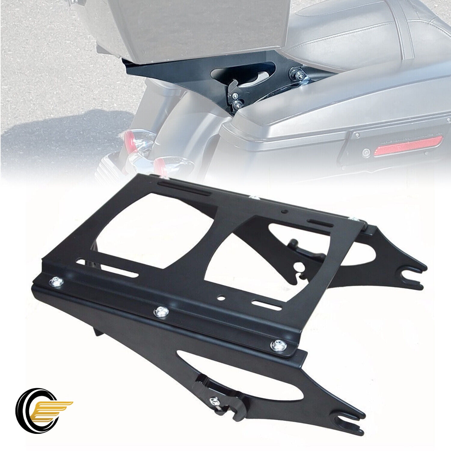 Kojem Detachable Two Up Tour Pak Pack Luggage Mounting Rack for Harley ...