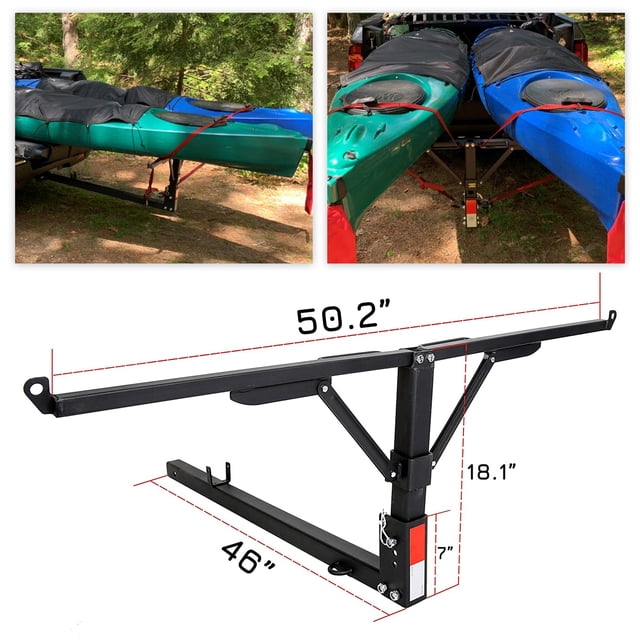 "Kojem Foldable Hitch Extender, 2"" Receiver, 400lb Capacity for Canoe ...