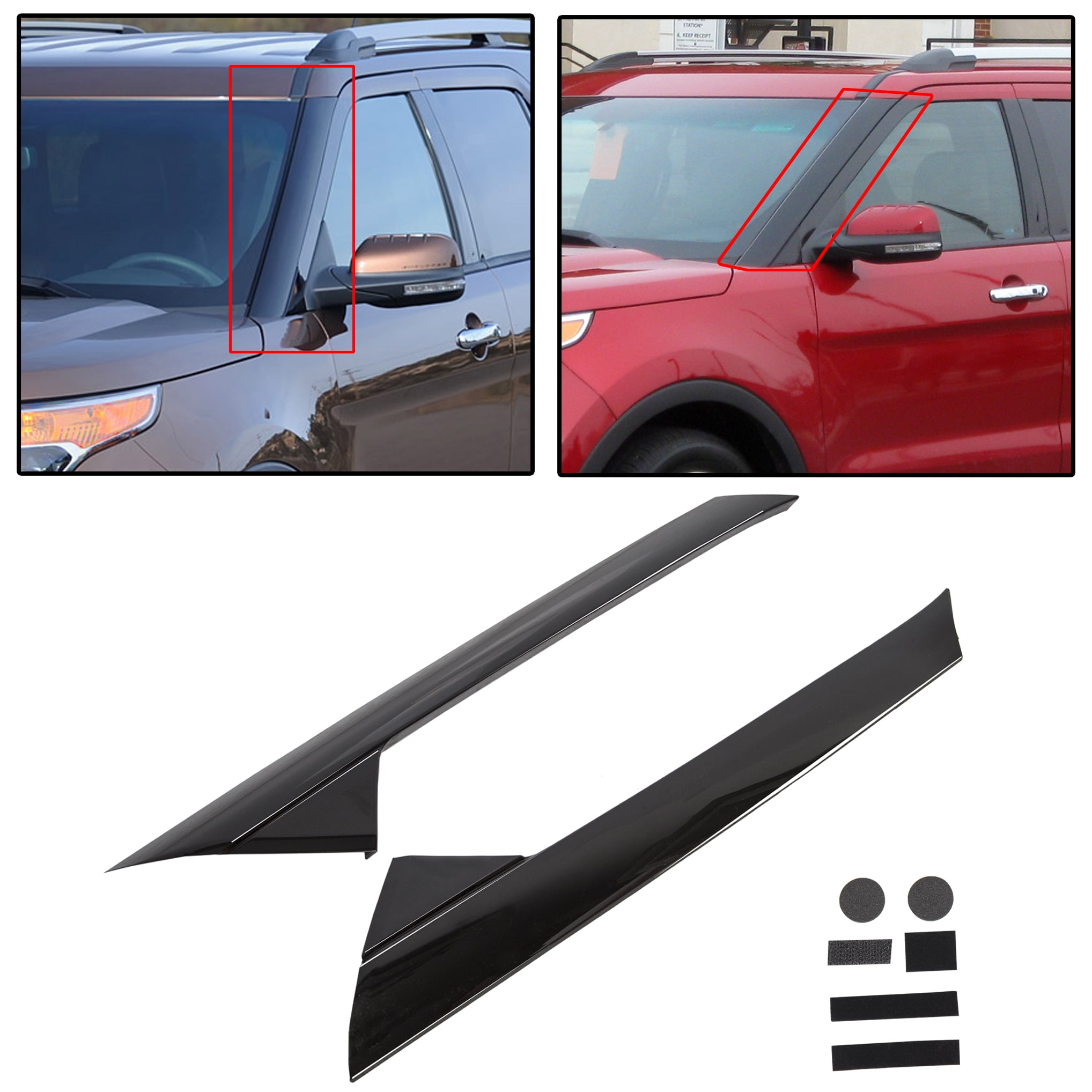 Kojem For 11-19 Ford Explorer Windshield Outer Trim Pillar Molding ...