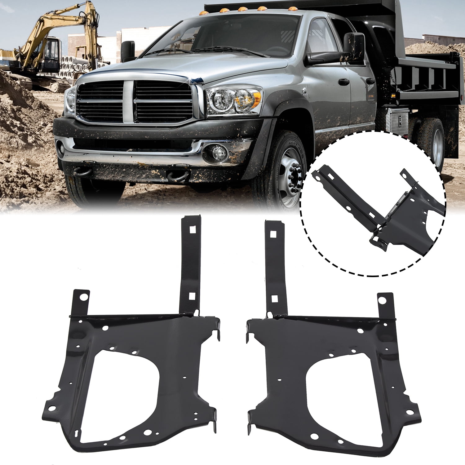 Kojem Front Bumper Bracket Kit Black Holder for Dodge Ram 2500 3500 ...