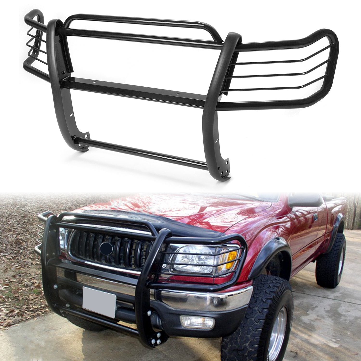 Kojem Front Bumper Grill Brush Guard & Light Protector - Acero Steel ...