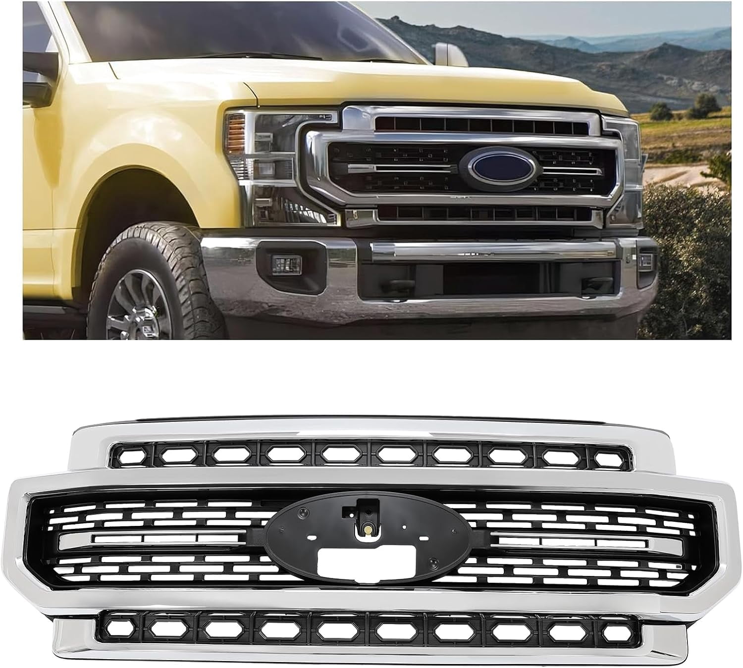 Kojem Front Bumper Grille for 2020-2022 Ford F250 F350 Super Duty ...