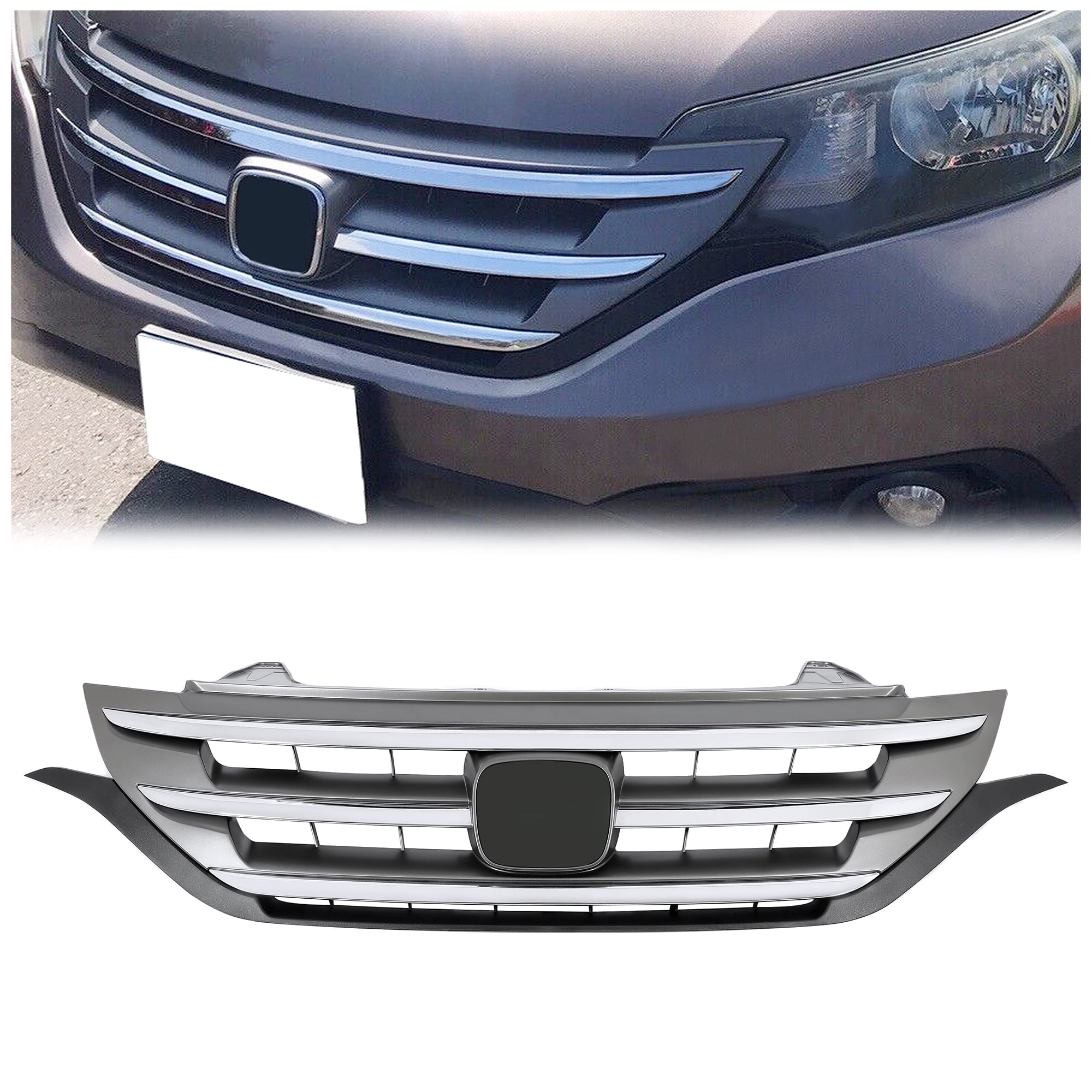 Kojem Front Bumper Grille for2012-2014 Honda CRV CR-V 4-Door Hood Upper ...
